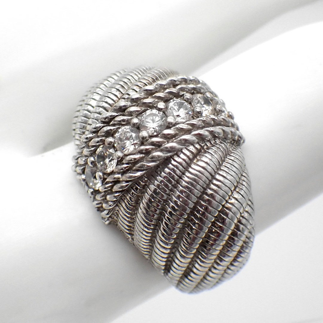 Judith Ripka Dome Ring CZ Sterling Silver - Etsy