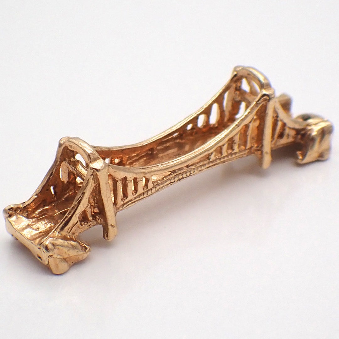 Golden Gate Bridge Charm 14K Gold - Etsy