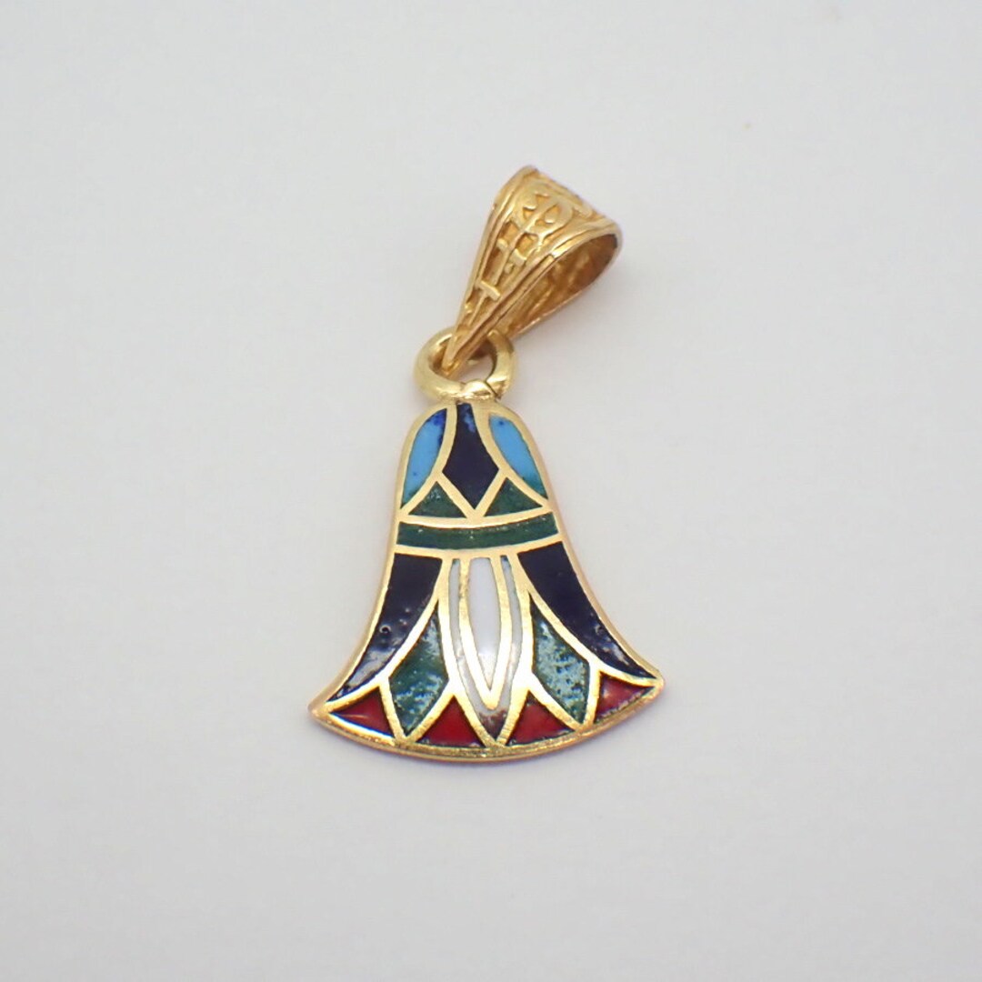 Lotus Flower Pendant Enamel 20K Yellow Gold - Etsy