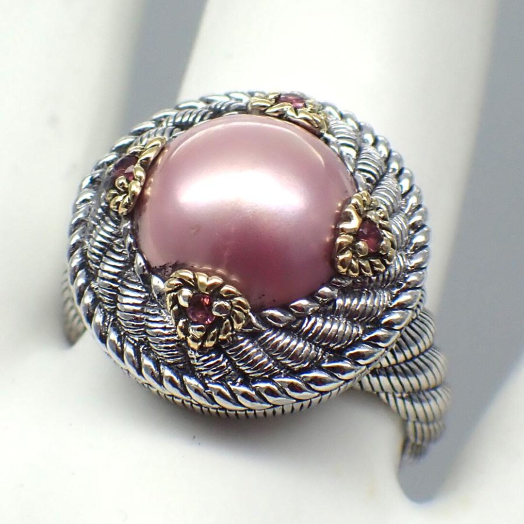 Judith Ripka Pink Mabe Pearl Ring Sterling Silver Size 8 1/8 - Etsy