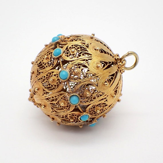 filigree ball charm 16k - Gem