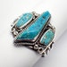 Navajo Turquoise Bracelet Mark Chee Hand Made Sterling Silver Mid ...
