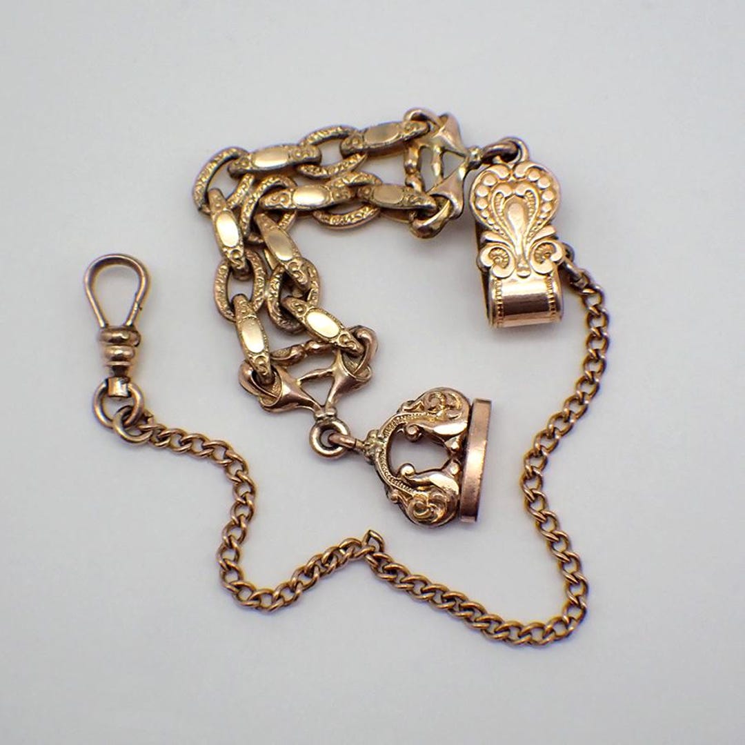 Antique Victorian Gold Filled Watch Chain Fob Mono CA - Etsy
