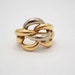 Woven Link Chain Design Ring Two Tone 18K Gold Italy - Etsy