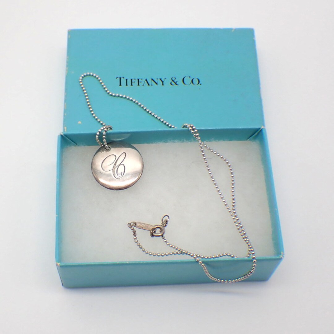 Tiffany Notes Letter C Disc Pendant Chain Necklace Sterling Silver - Etsy