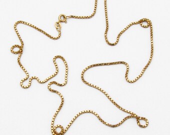 Heavy French 18K Yellow Gold Box Chain 23-1/2 Necklace - Etsy