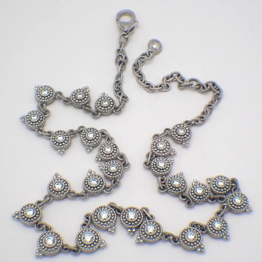 Judith Ripka White CZ Stone Chain Necklace Sterling Silver - Etsy