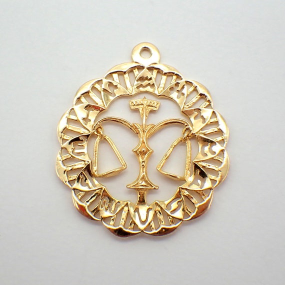 Libra zodiac charm pendant - Gem