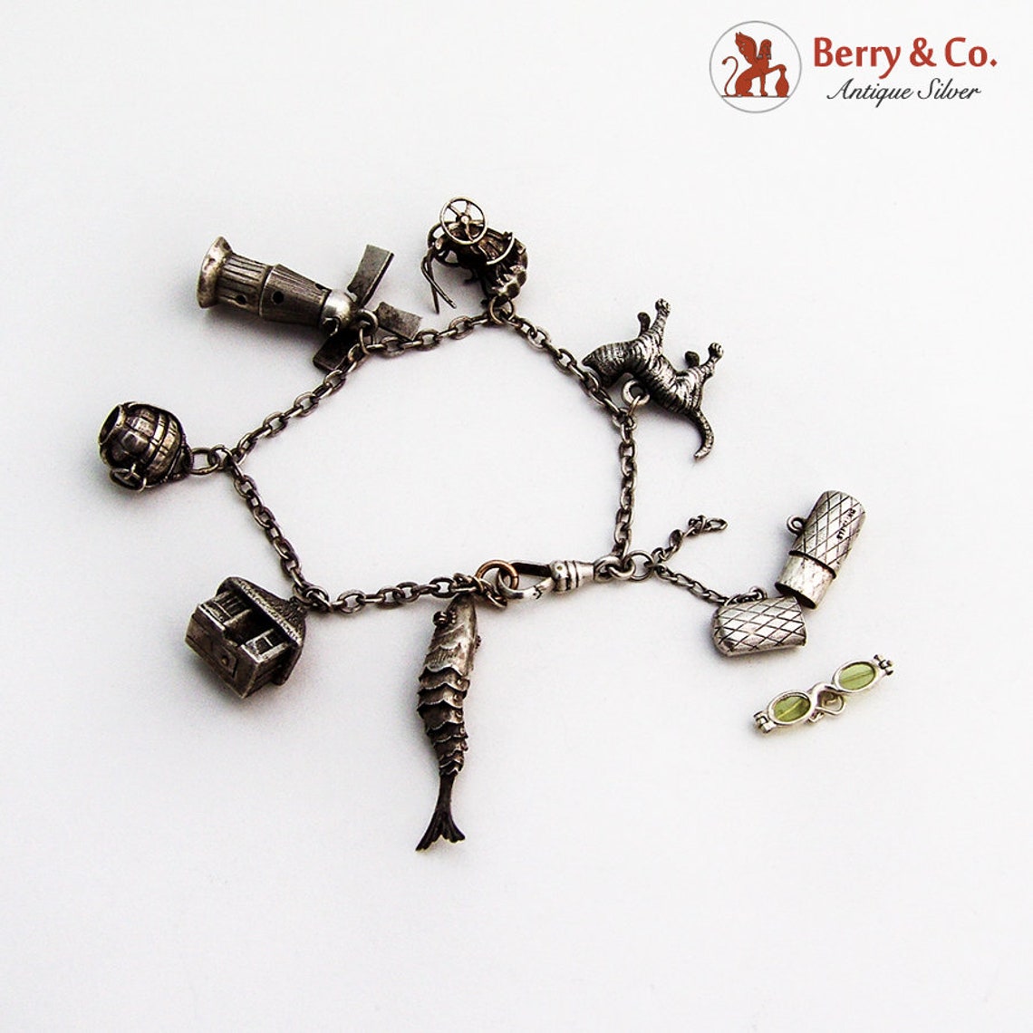 Figural Movable Charm Bracelet Sterling Silver - Etsy