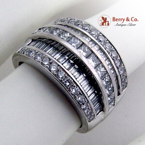 Spectacular Five Row Channel Set Diamond Ring Band 14K White Gold - Etsy