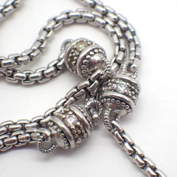 Judith Ripka Triple Chain Necklace Sterling Silver CZ… - Gem