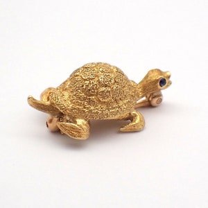 Turtle Tortoise Brooch Pin 18K Gold - Etsy