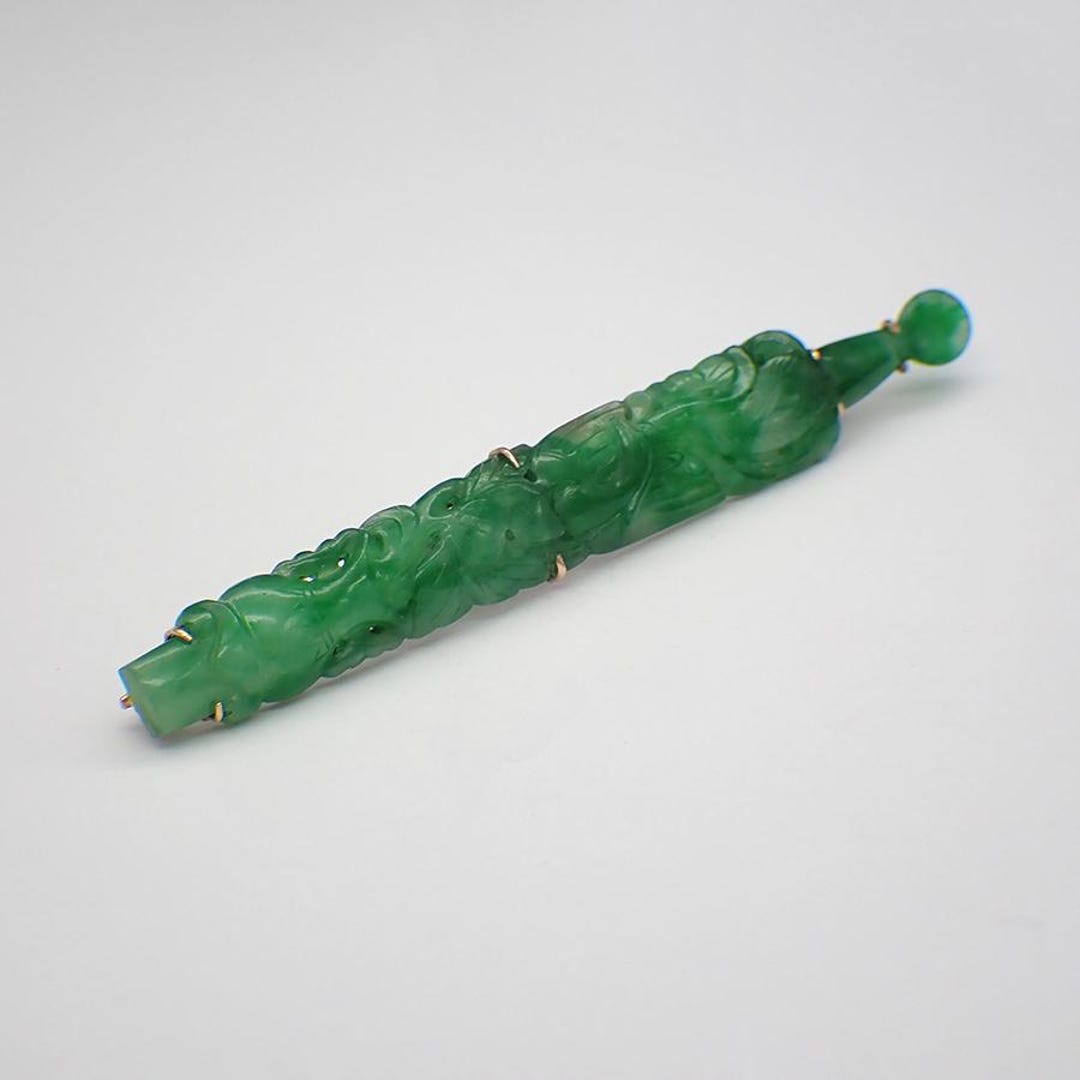 Chinese Sword Jadeite Ear Pick 12K Gold - Etsy