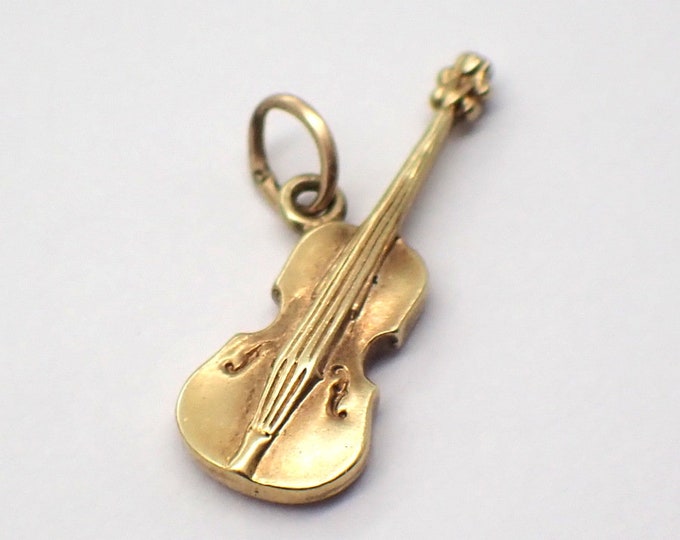 Violin Charm 14K Gold - Etsy