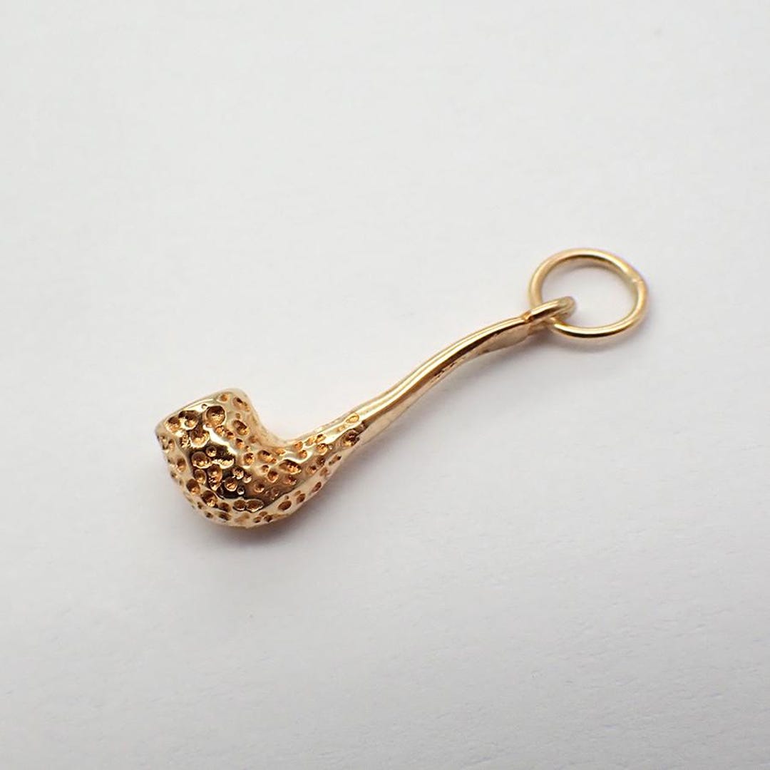 Smoking Pipe Charm Pendant 14K Gold - Etsy