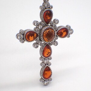 Judith Ripka Cross Pendant Enhancer Amber Citrine Sterling Silver CZ - Etsy