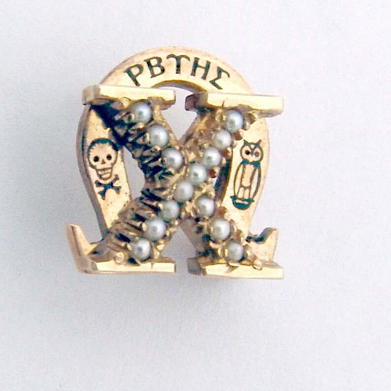 Chi Omega PBTHE Pearls Fraternity Pin Brooch 10 K Gold | Etsy