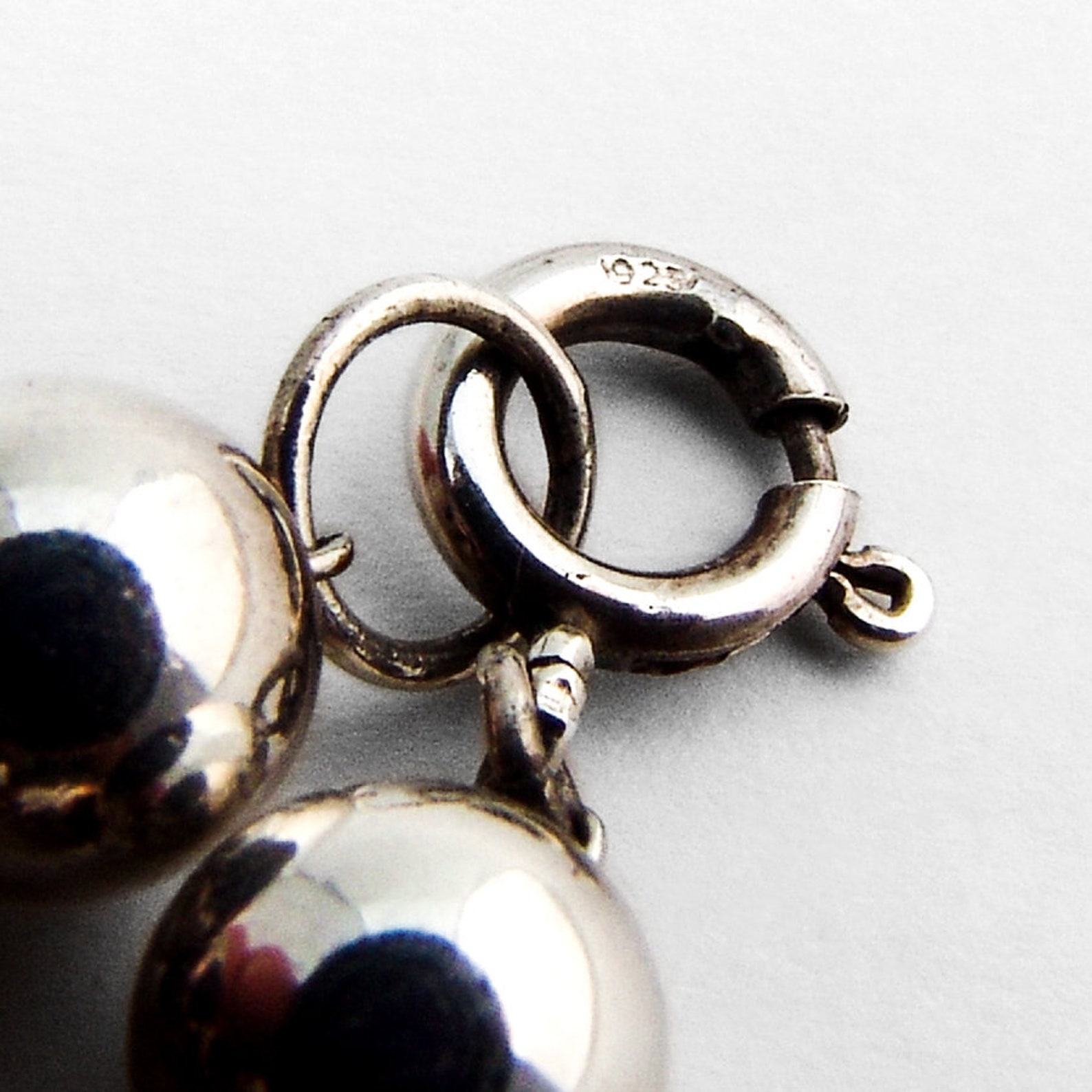 Round Sterling Silver Bead Necklace - Etsy