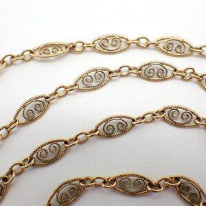 Long Filigree Link Chain Necklace Gold Filled - Etsy