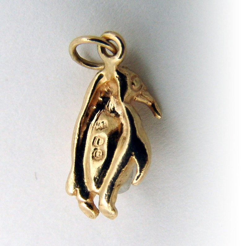 Penguin Charm Pendant Baroque Pearl 14K Yellow Gold - Etsy