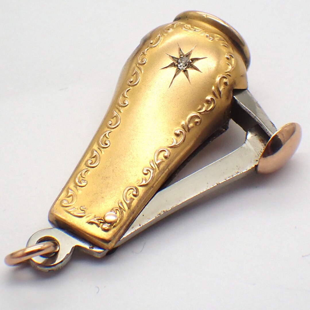 Antique Cigar Cutter Diamond Accent Gold Filled - Etsy