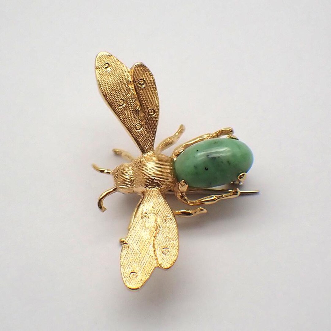 Bee Brooch Jade 18K Gold - Etsy