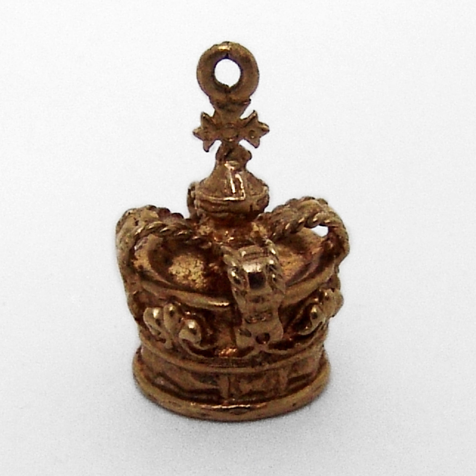 Golden Crown Charm Pendant 9 Ct Yellow Gold | Etsy