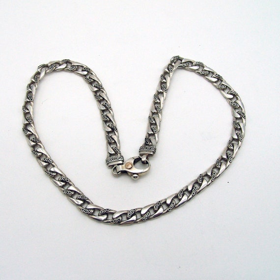 Double Sided Cuban Link Chain Necklace Sterling Silver - Etsy