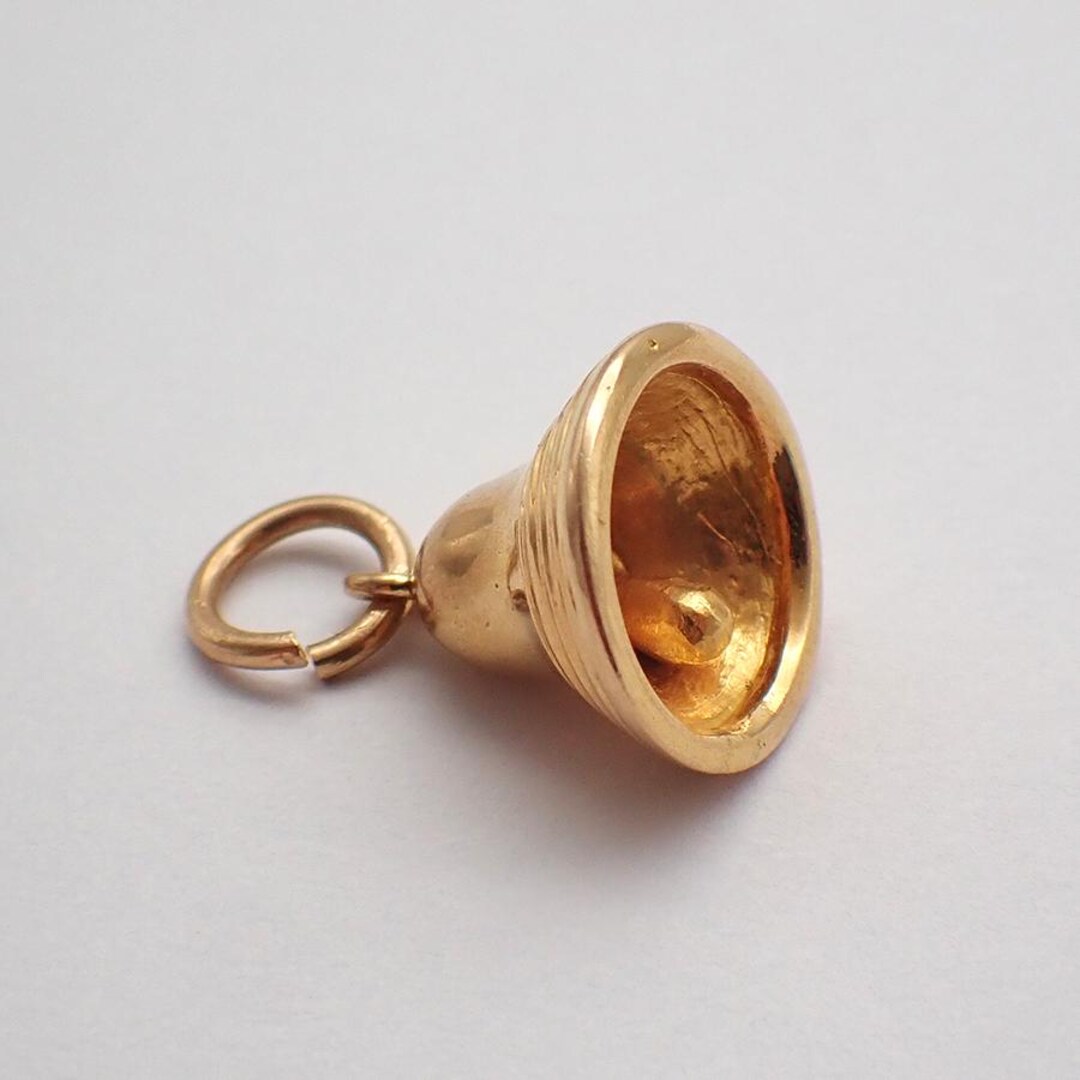 Bell Charm Pendant 18K Gold - Etsy