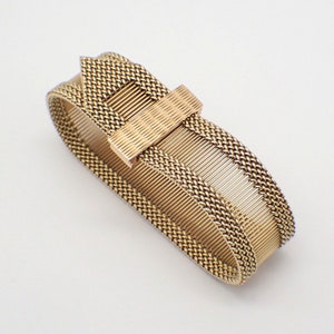 Flexible Mesh Bracelet Belt Design 14K Yellow Gold - Etsy