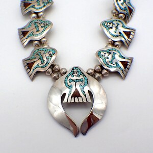 Cecil Ashley Navajo Bib Necklace Sterling Silver Turquoise Coral - Etsy