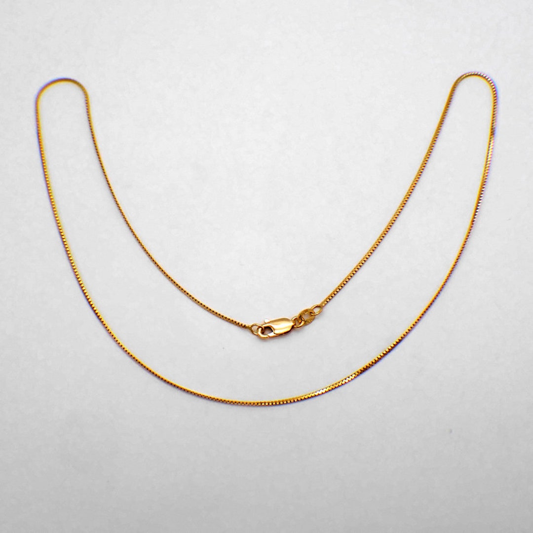 Flat Link Chain Necklace 14K Yellow Gold - Etsy