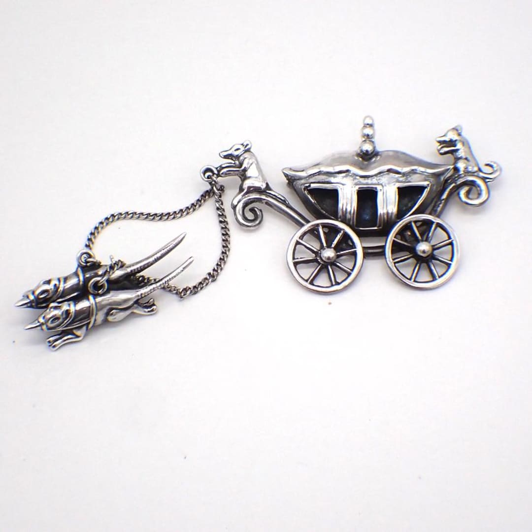 Articulated Rat Drawn Carriage Brooch 980 Sterling Silver Taxco - Etsy