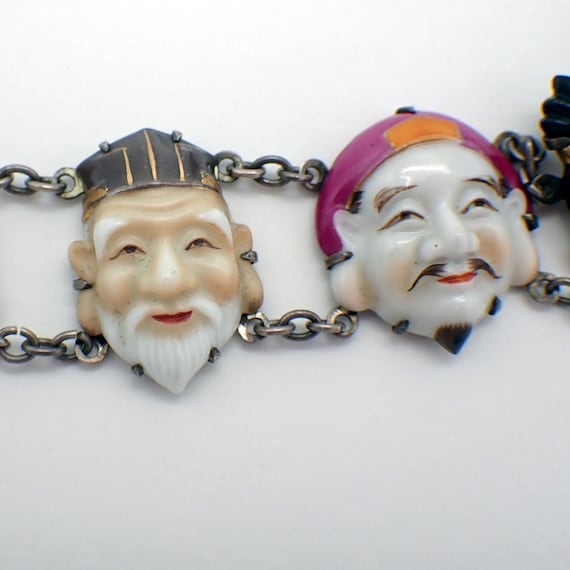 Toshikane Arita Porcelain Seven Gods Bracelet Sterlin… - Gem