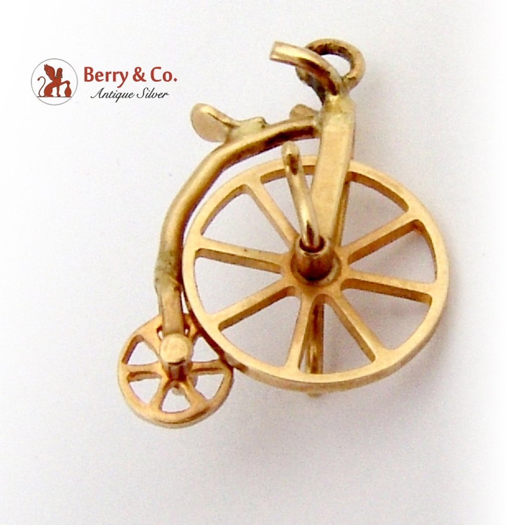 Vintage Bicycle Charm 10 K Gold - Etsy