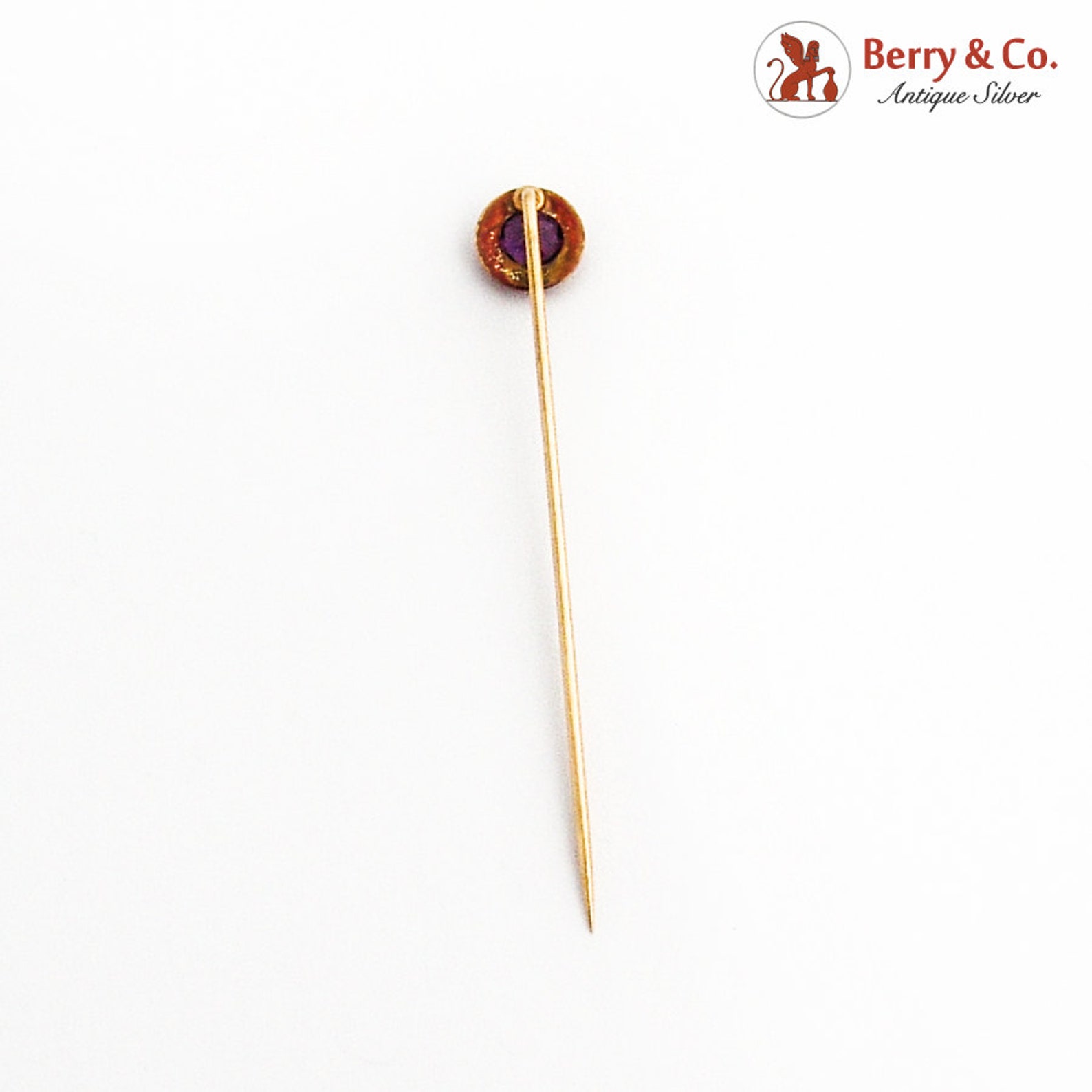 Antique Round Ornate Amethyst Stick Pin 14K Gold 1890 - Etsy