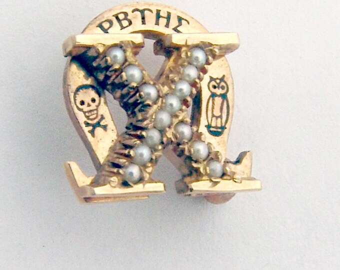 Chi Omega PBTHE Pearls Fraternity Pin Brooch 10 K Gold - Etsy