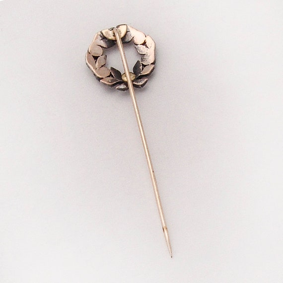 Antique Diamond Wreath Stick Pin Silver 16K Rose Gold - Gem