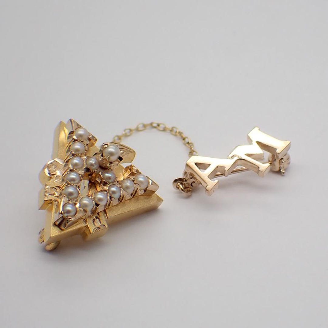 Alpha Gamma Delta Pin 10K Gold Seed Pearls - Etsy