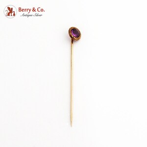 Antique Round Ornate Amethyst Stick Pin 14K Gold 1890 - Etsy