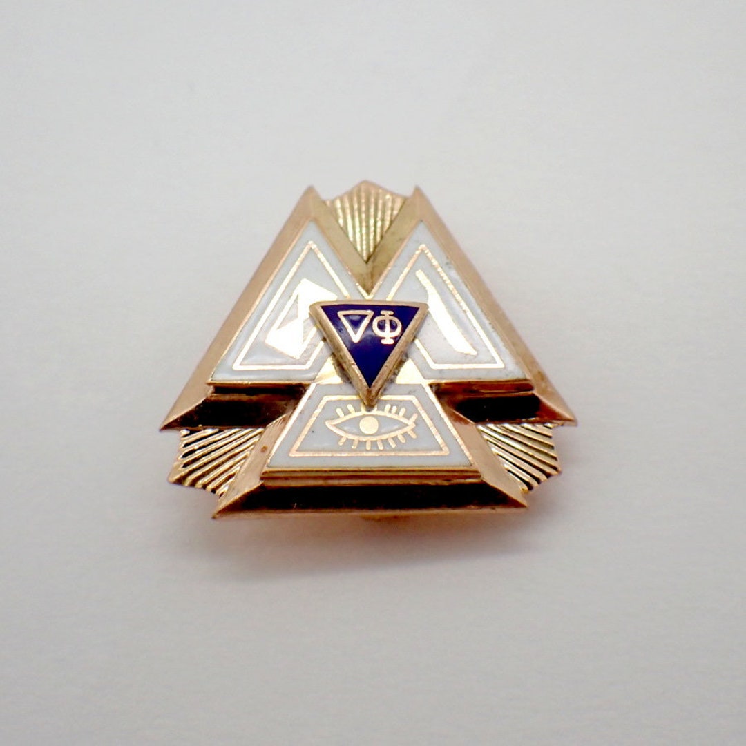 Phi Delta Fraternity Triangular Pin 10K Gold Enamel - Etsy