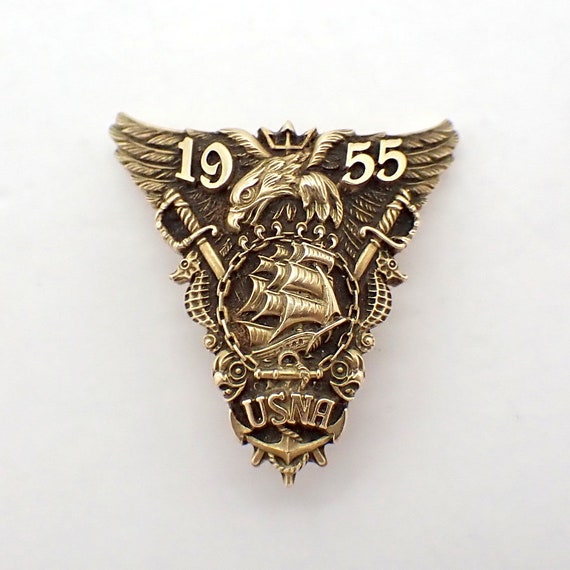 USNA 1955 Graduate Pin 14K Gold Balfour - Gem