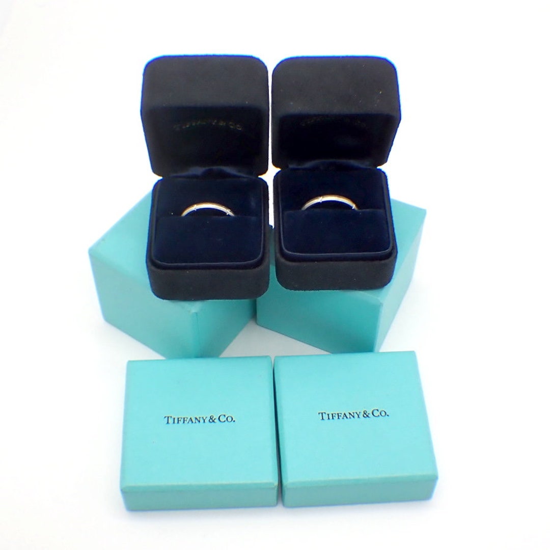 Tiffany Wedding Rings Set 18K White Gold Diamonds 2002 Boxed - Etsy