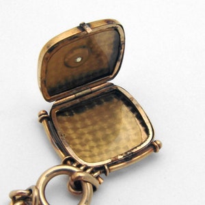 Pocket Watch Chain Locket Fob 14K Yellow Gold Diamond Accent - Etsy