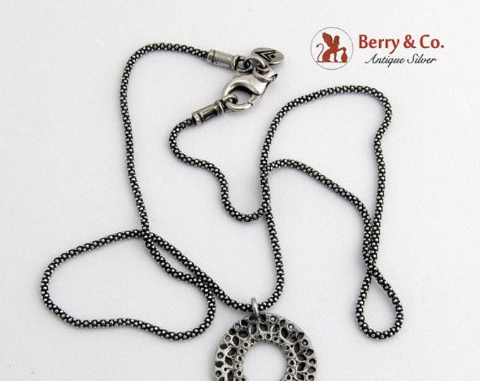 Sale! Sale! Vintage Round Pendant Chain Necklace Sterling Silver - Etsy