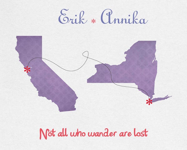 Digital File Printable Long Distance Friendship Family Map Relationship ...