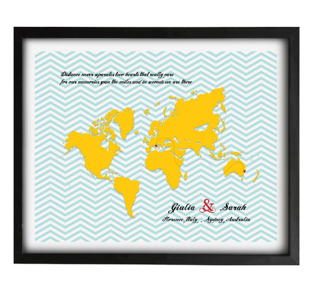 Digital File Printable Map Long Distance Map Wedding - Etsy