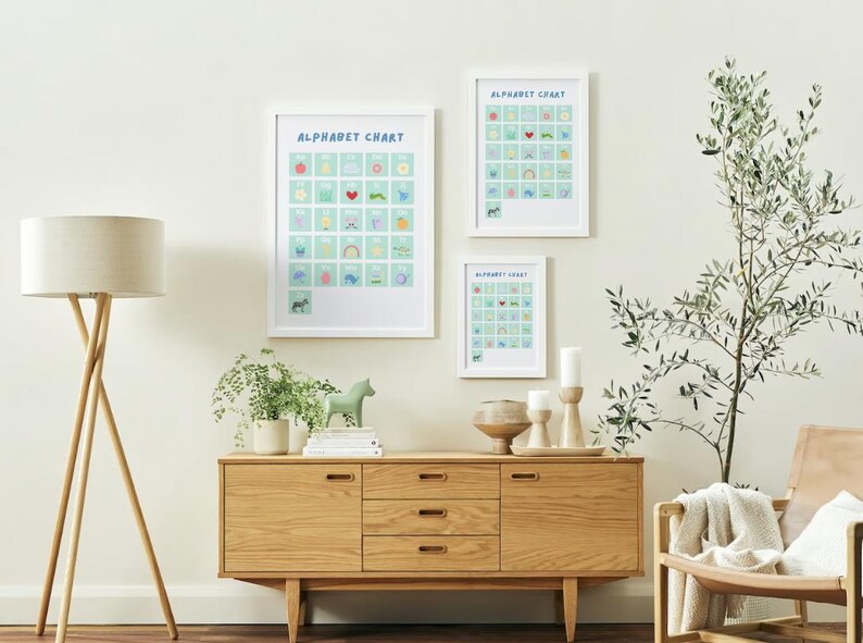 Alphabet Chart Poster, Digital Download, Printable Nursery Artwork ...