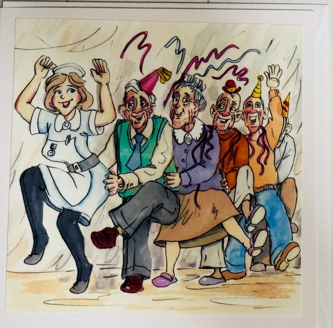 Care Home Conga Card, Retirement Card, Birthday Card, Decoupage 3D ...