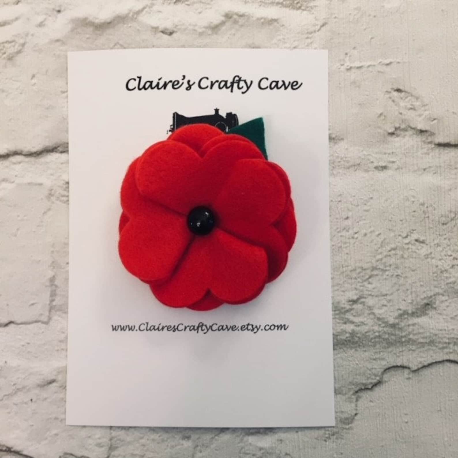 Red Poppy Flower Brooch, Red Poppy Pin, Red Poppy Hair Clip, Red Poppy ...